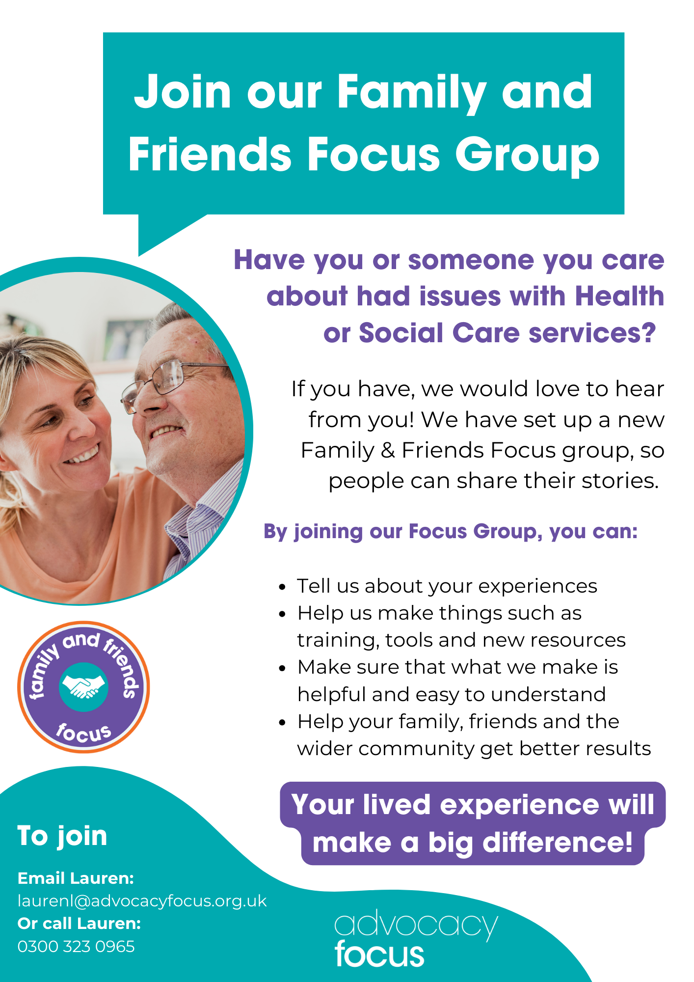 Family and Friends Focus - Advocacy Focus